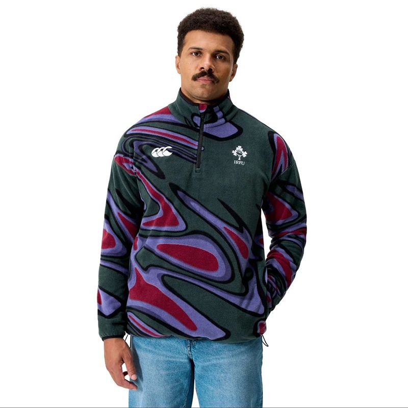 Canterbury Men's Ireland Rugby IRFU 2025/26 Retro Quarter Zip Top Green ...